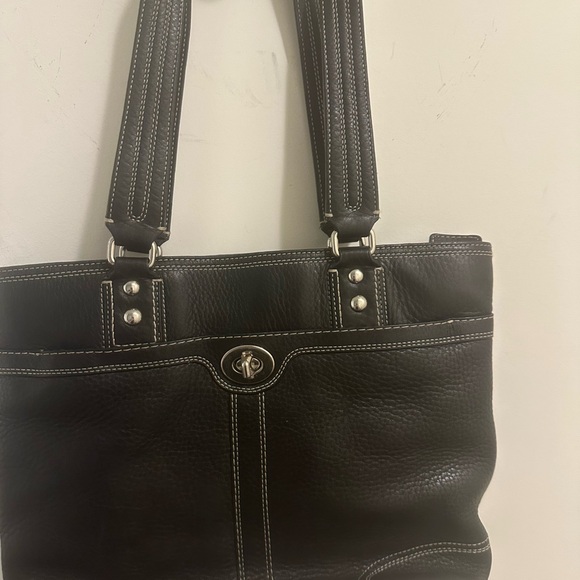 Bags | Coach Hamilton Black Leather Shoulder Bag | Poshmark
